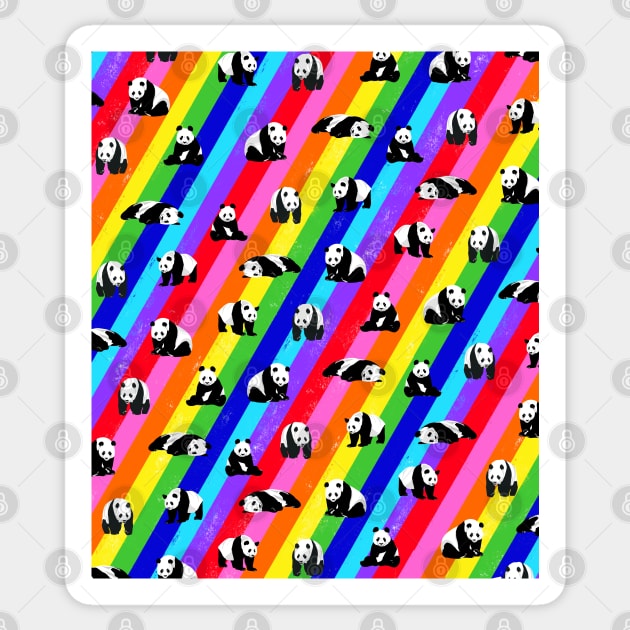 Panda Rainbow Pattern - Panda - Sticker | TeePublic