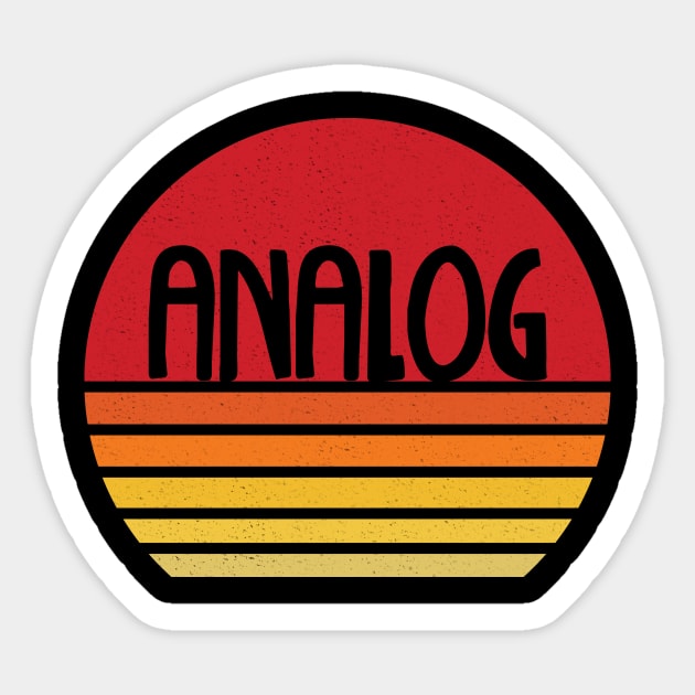 Analog Retro Aesthetic Sunset - Retro Analog Audio Design - Sticker ...