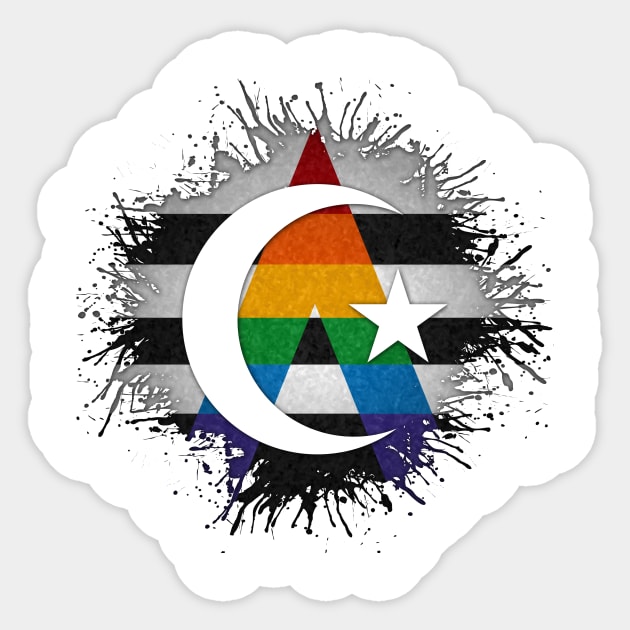 Paint Splatter LGBT Ally Pride Flag Star and Crescent Symbol - Allyship ...