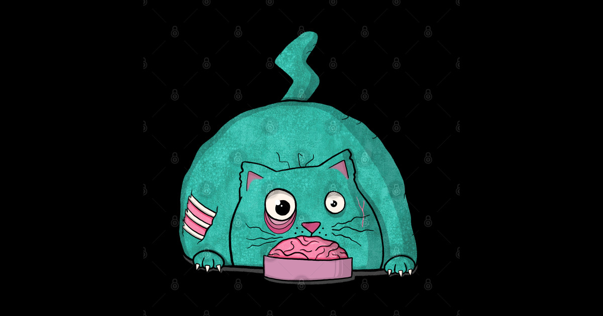 Zombie Cat - Zombie - Sticker | TeePublic