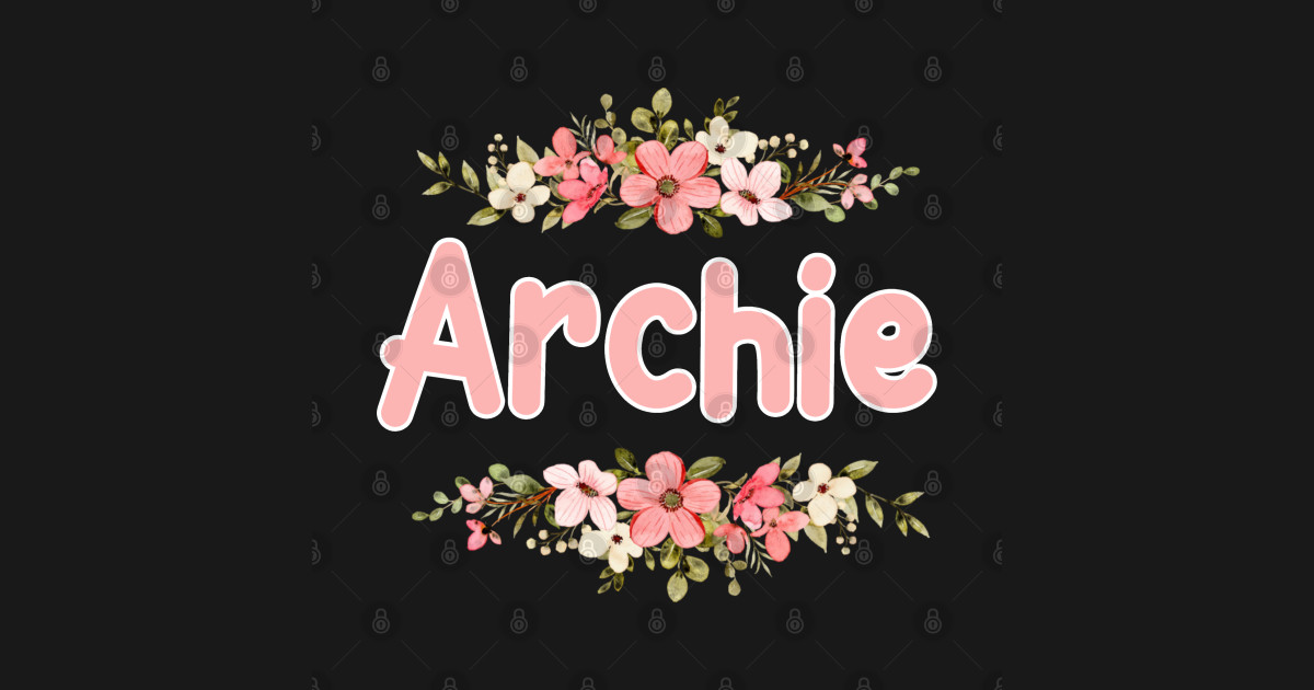 Flower Border Archie Name Label - Flower Border Archie Name Label - T ...