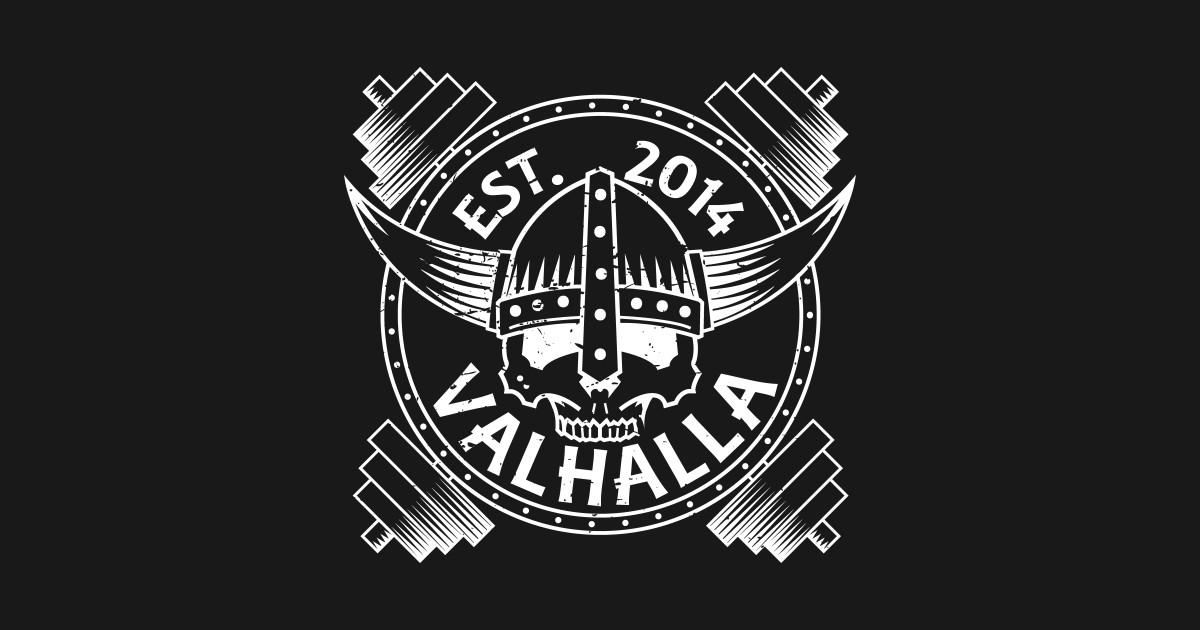 valhalla logo weathered - Gym Logo - T-Shirt | TeePublic