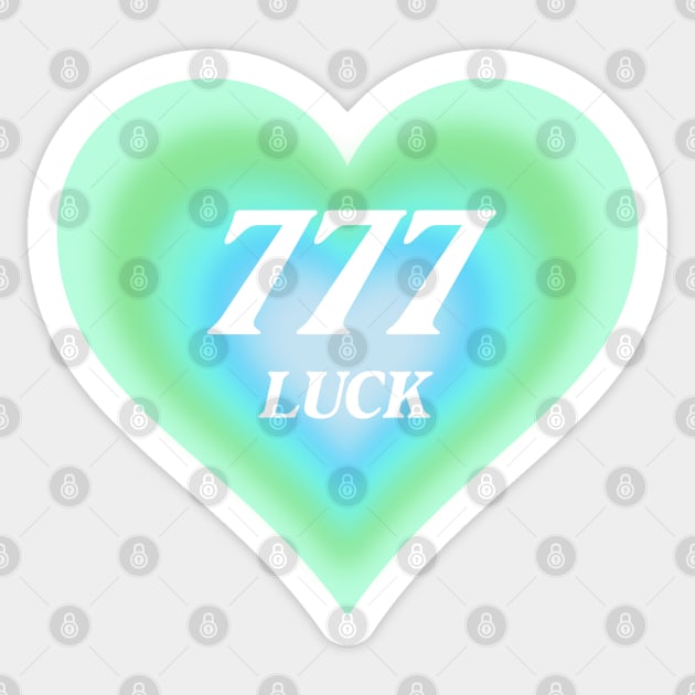 Angel Number 777 Heart Aura - Manifestation - Sticker | TeePublic