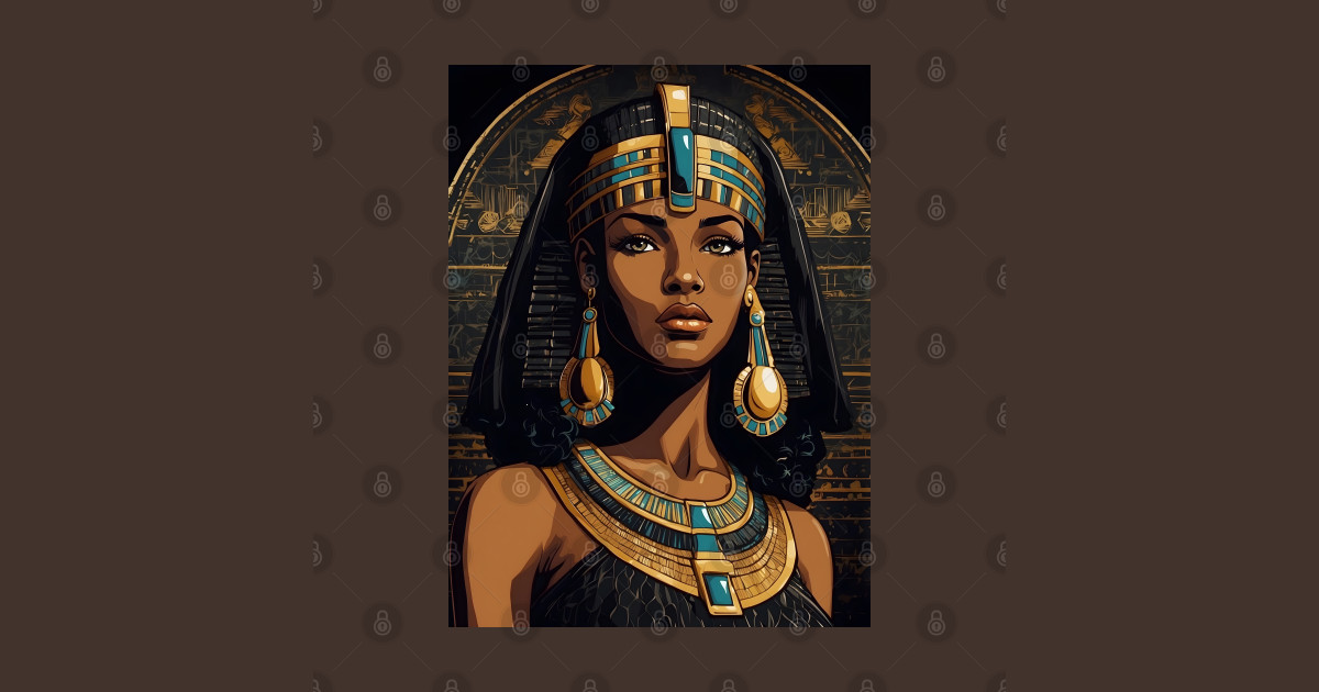 Black Cleopatra Art - Cleopatra - T-Shirt | TeePublic