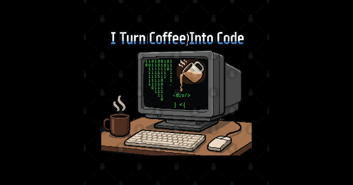 I Turn Coffee Into Code – Programmer Geek - I Turn Coffee Into Code Programmer - Sticker | TeePublic