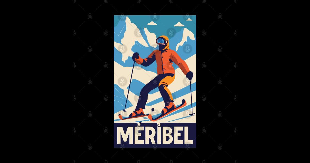 A Vintage Travel Art of Meribel - France - Meribel - Sticker | TeePublic