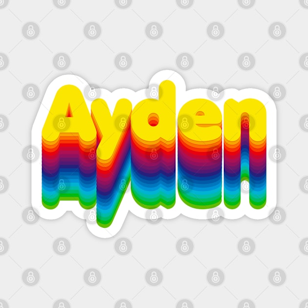 Rainbow Layers Ayden Name Label - Rainbow Layers Ayden Name Label ...