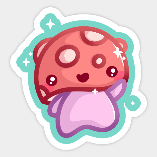 Super Cute Mushroom - Kawaii Mushroom - Cute Mushroom - Sticker | TeePublic