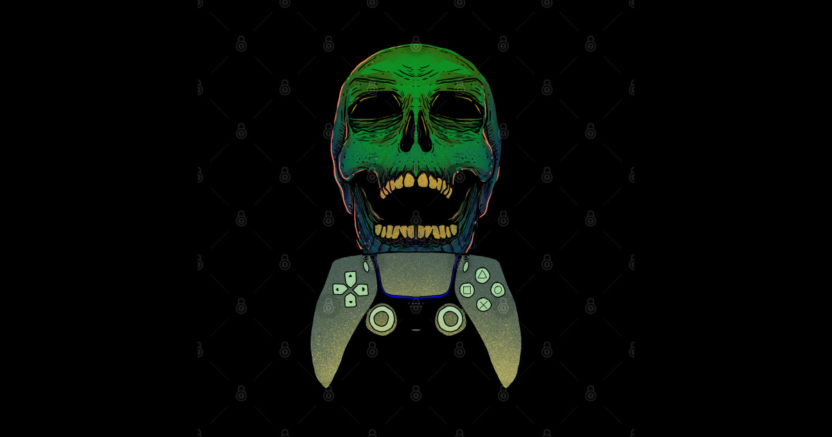Green Skull Console - Dual Sense - Sticker | TeePublic