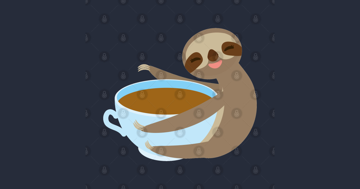 sloth, sloffee, coffee cup - Cup Of Coffee - T-Shirt | TeePublic