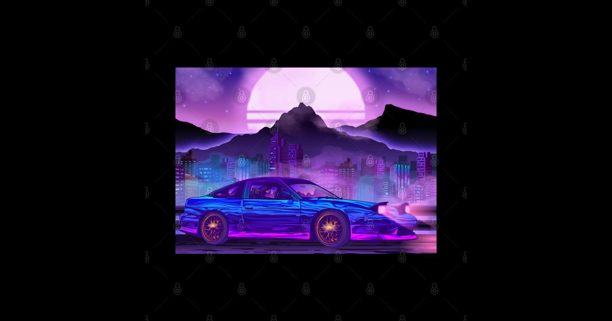 JDM Mazda RX7 Synthwave - Jdm Mazda Rx7 Synthwave - Posters and Art ...