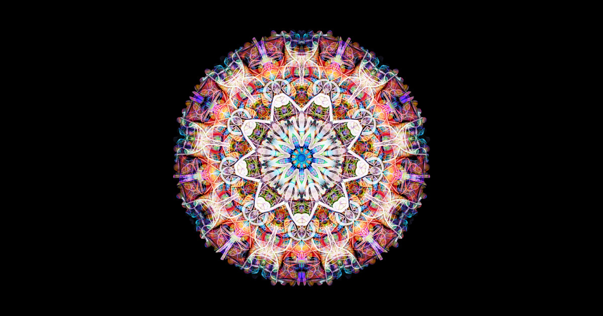 Gentle Pink Rose Window Mandala - Mandala - Sticker | TeePublic
