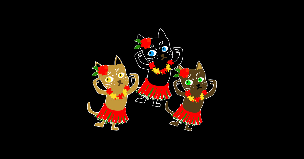 aloha hula dance cats - Aloha - Posters and Art Prints | TeePublic