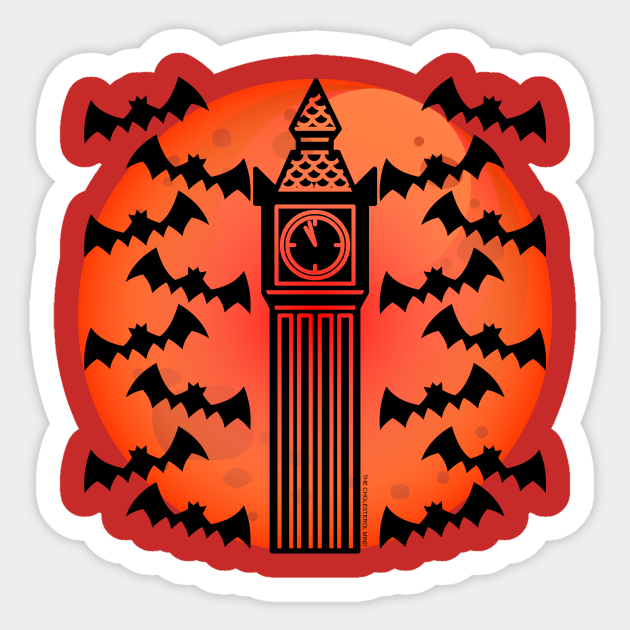 BLOOD MOON: CLOCK TOWER - Halloween - Sticker | TeePublic