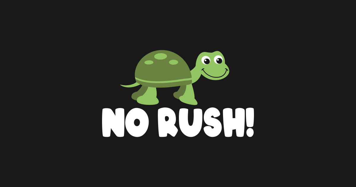 No Rush Turtle - Funny Turtle - T-Shirt | TeePublic