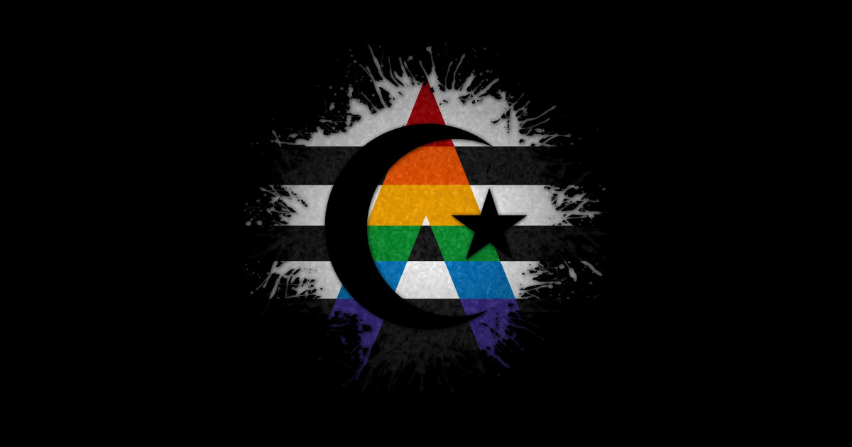 Paint Splatter LGBT Ally Pride Flag Star and Crescent Symbol - Allyship ...