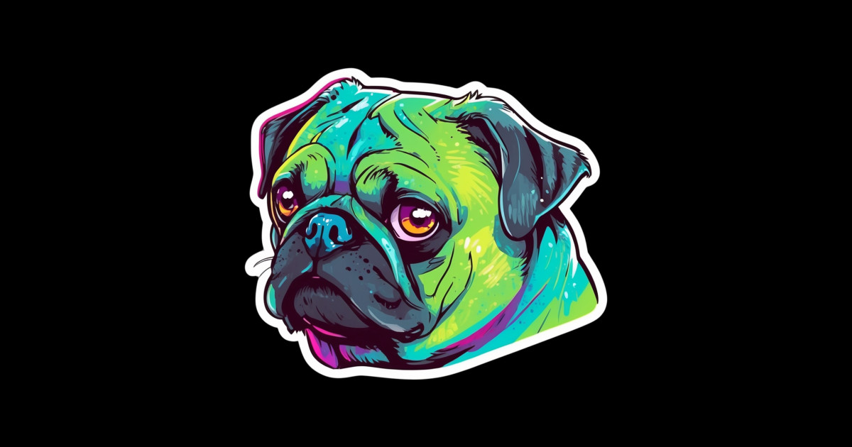 Trippy Pug - Pug - Sticker | TeePublic