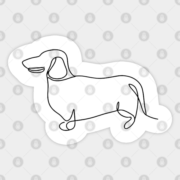 Dachshund Line Art - Dachshund - Sticker | TeePublic