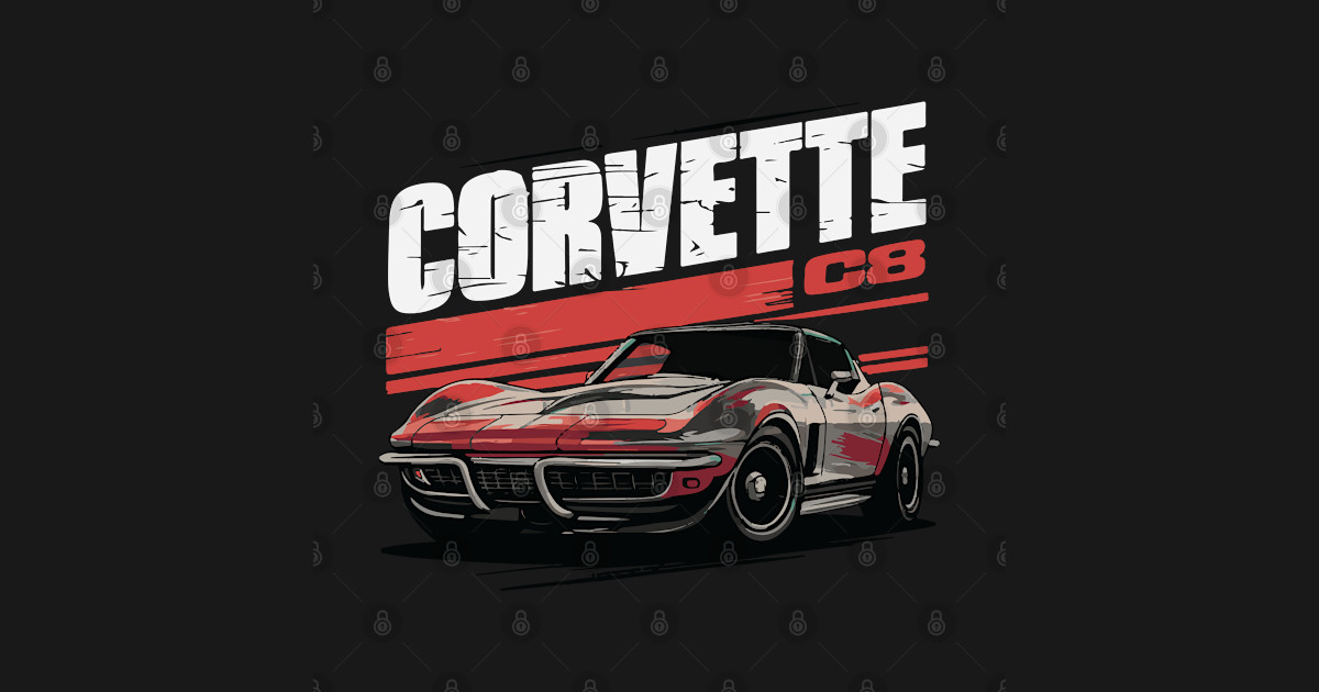 Chevrolet Corvette Jdm Drift Vintage Retro Classic Car Art Funny Gift ...