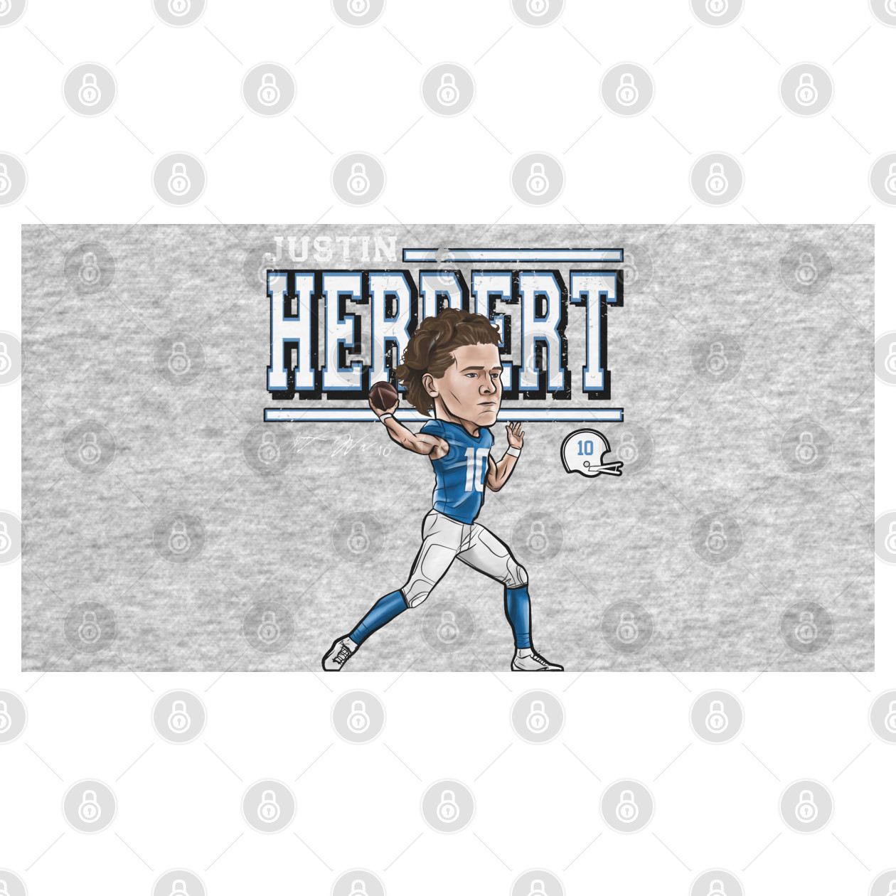 Justin Herbert Los Angenel C Cartoon - Justin Herbert - T-Shirt | TeePublic