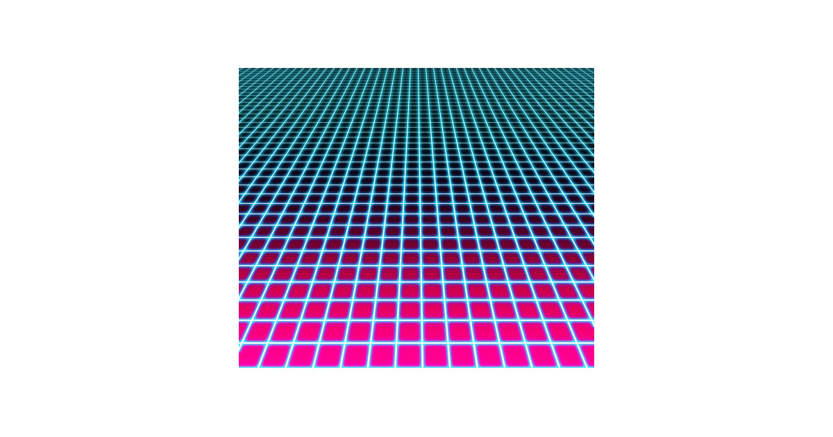 Vaporwave Ombre Grid Pattern - Vaporwave - T-Shirt | TeePublic