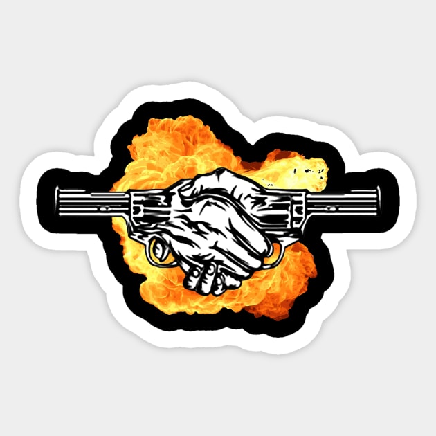 Fire Twin Guns - Guns - Sticker | TeePublic