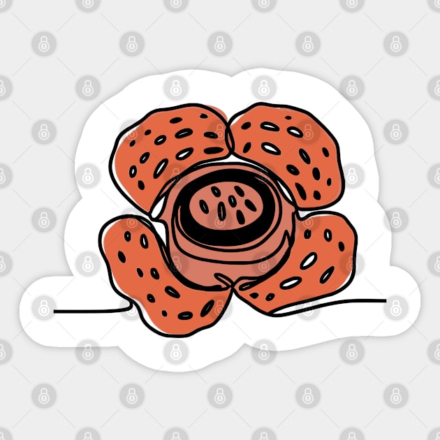 Rafflesia Bloom Line Drawing - Flower - Sticker | TeePublic