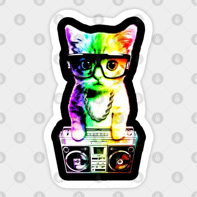 That Boombox Cat - Cats - Sticker | TeePublic