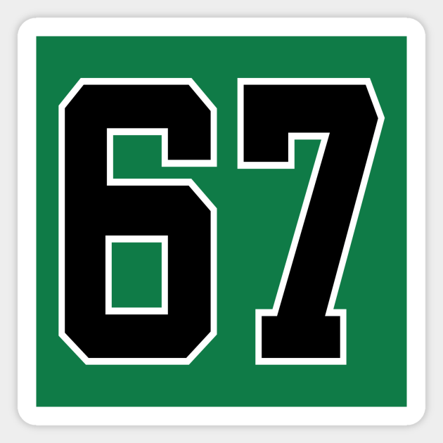 Number 67 - 67th Birthday - Sticker | TeePublic