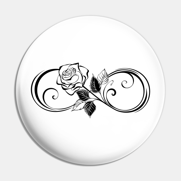 Infinity symbol with outline rose - Infinity - Pin | TeePublic