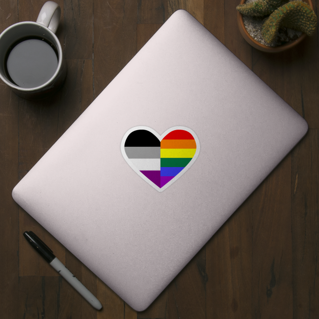 Ace and homoromantic heart - Homoromantic Asexual - Sticker | TeePublic