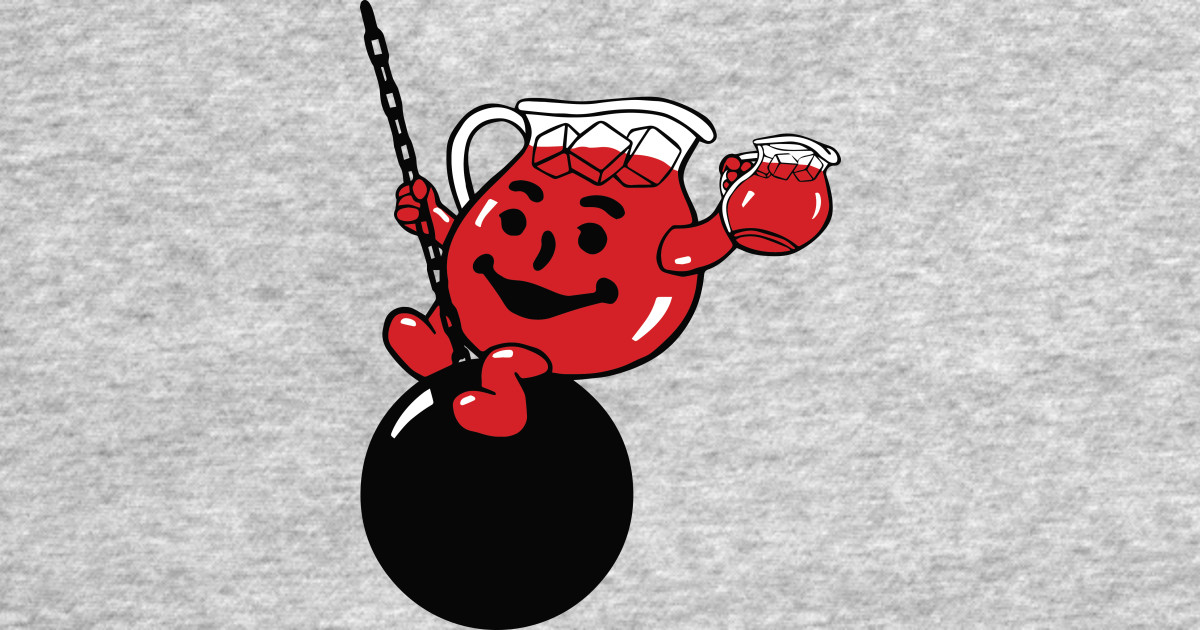 Kool Aid Man- Wrecking Ball (No Text) - Kool Aid Man - Baseball T-Shirt ...