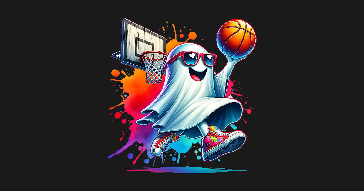 Ghost Playing Basketball Halloween Costume for Boys Kids - Basketball ...