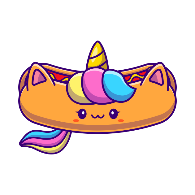 Cute Unicorn Hotdog - Hotdog - T-Shirt | TeePublic