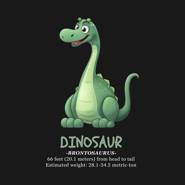 Cute Dinosaur Brontosaurus T-shirt White letters - Dino - T-Shirt ...