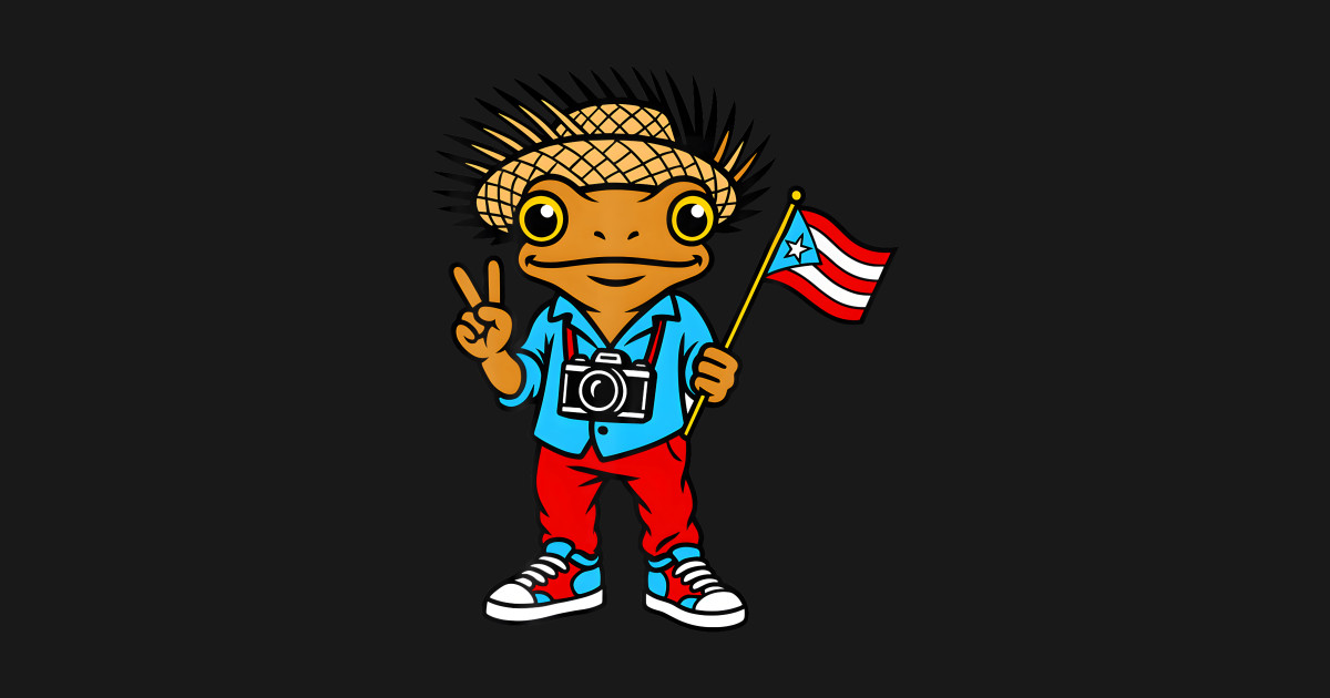 Coqui Frog Puerto Rico Puerto Rican Flag Taino Boricua - Coqui Frog - T ...