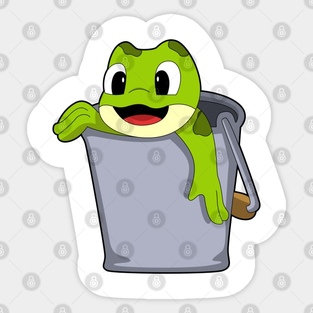 Frog in Bucket - Frog - Sticker | TeePublic