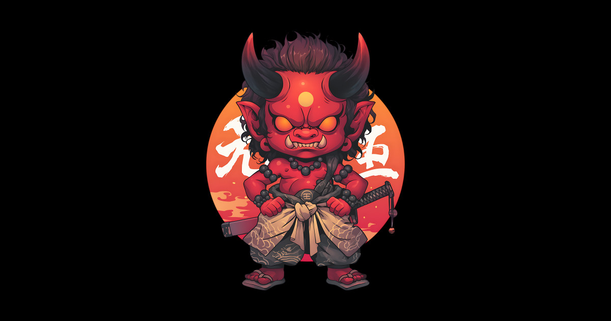 Pocket-Sized Oni Demon - Oni - Sticker | TeePublic
