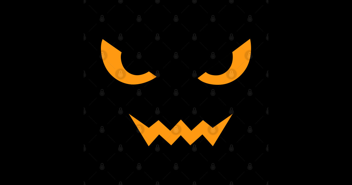 Pumpkin Evil Face - Pumpkin Face Halloween - Sticker | TeePublic