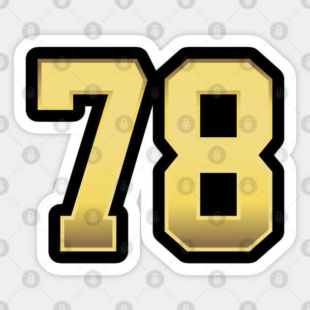 number 78 - Number 78 - Sticker | TeePublic