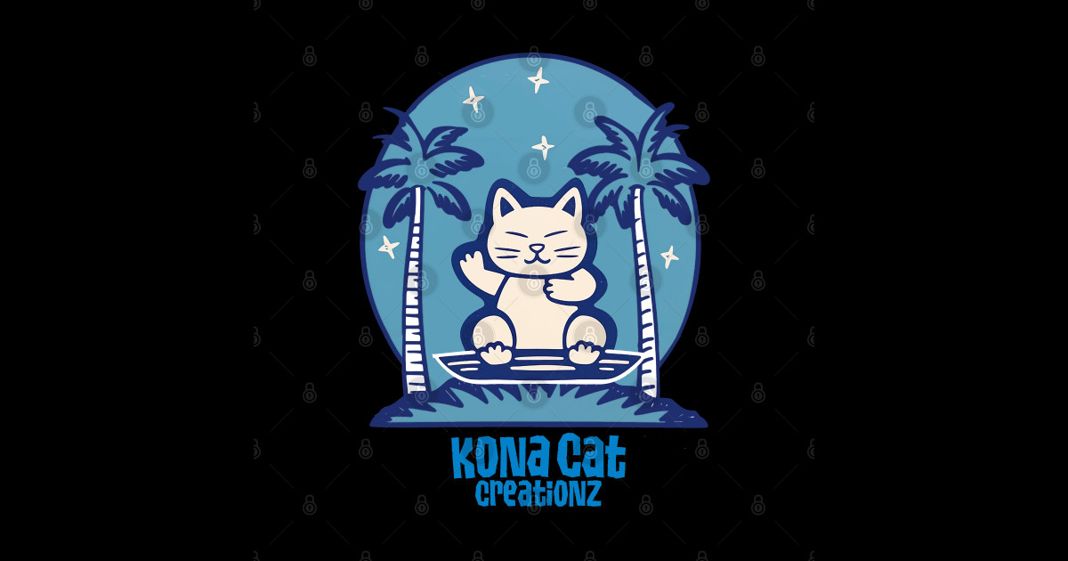 Kona Cat Logo Shirt - Hawaiian Cat - Sticker | TeePublic