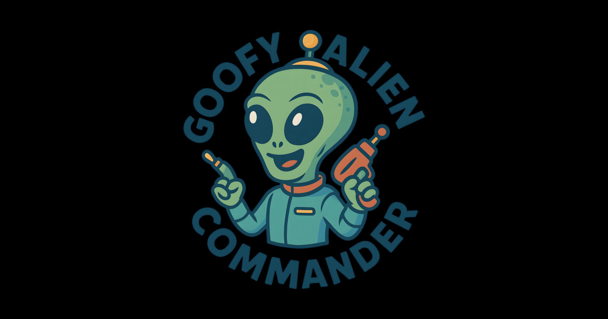 goofy alien commander - Alien - Sticker | TeePublic