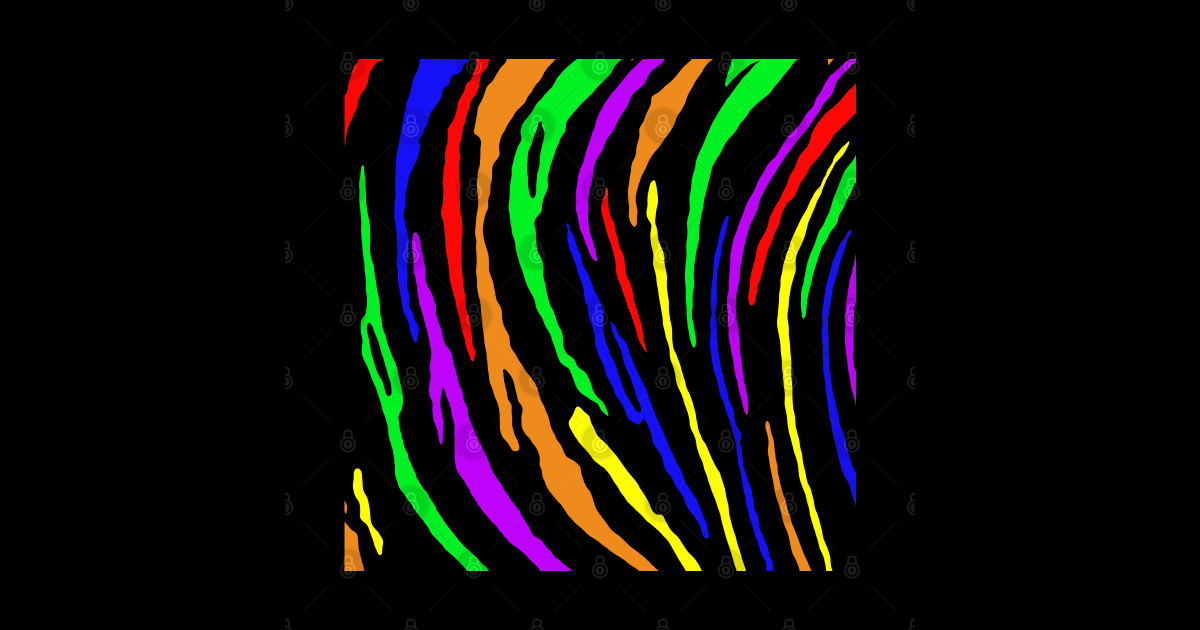 Rainbow Tiger Stripes - Rainbow Tiger Stripes - Sticker | TeePublic