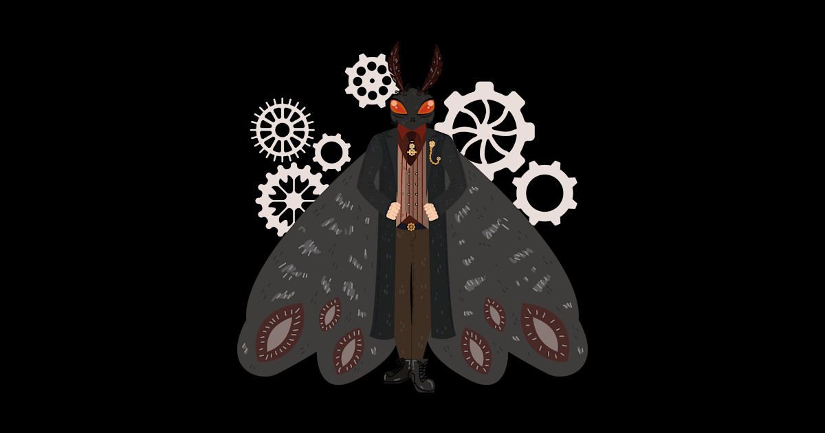 Mothman of West Virginia Design Steampunk Style - Cryptid Creature ...