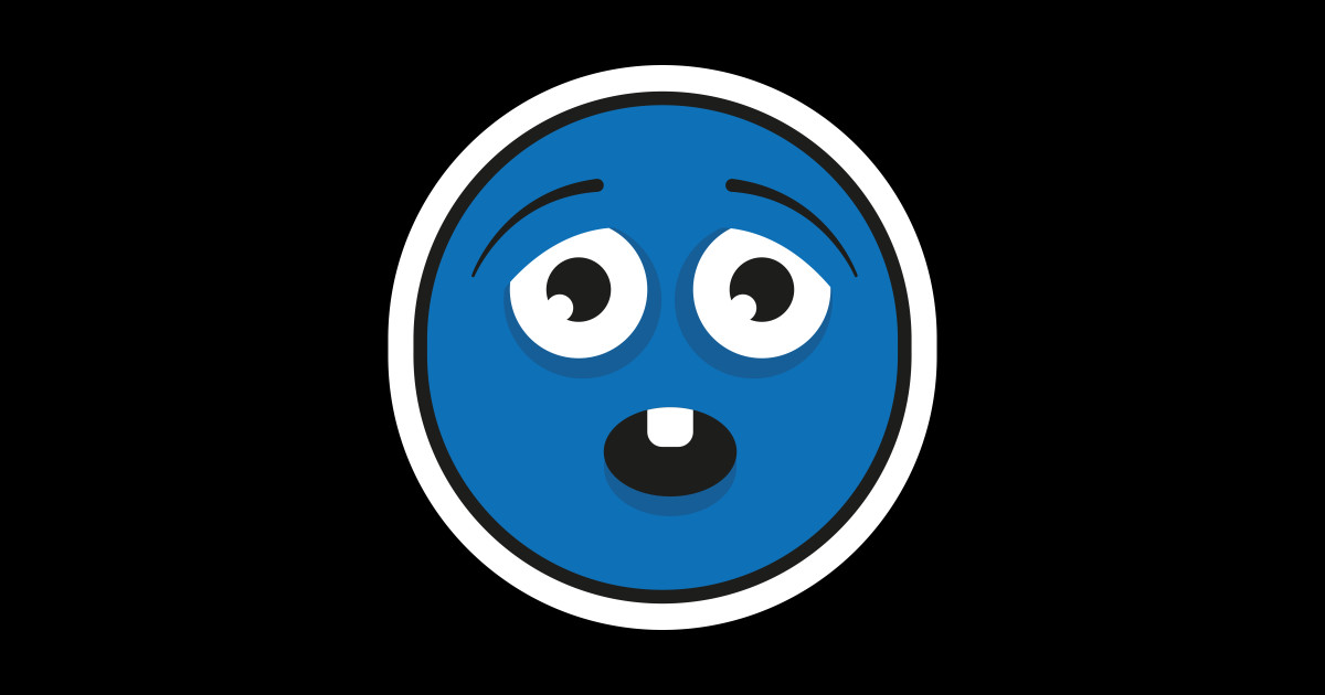 surprised blue monster emoji - Blue - Sticker | TeePublic