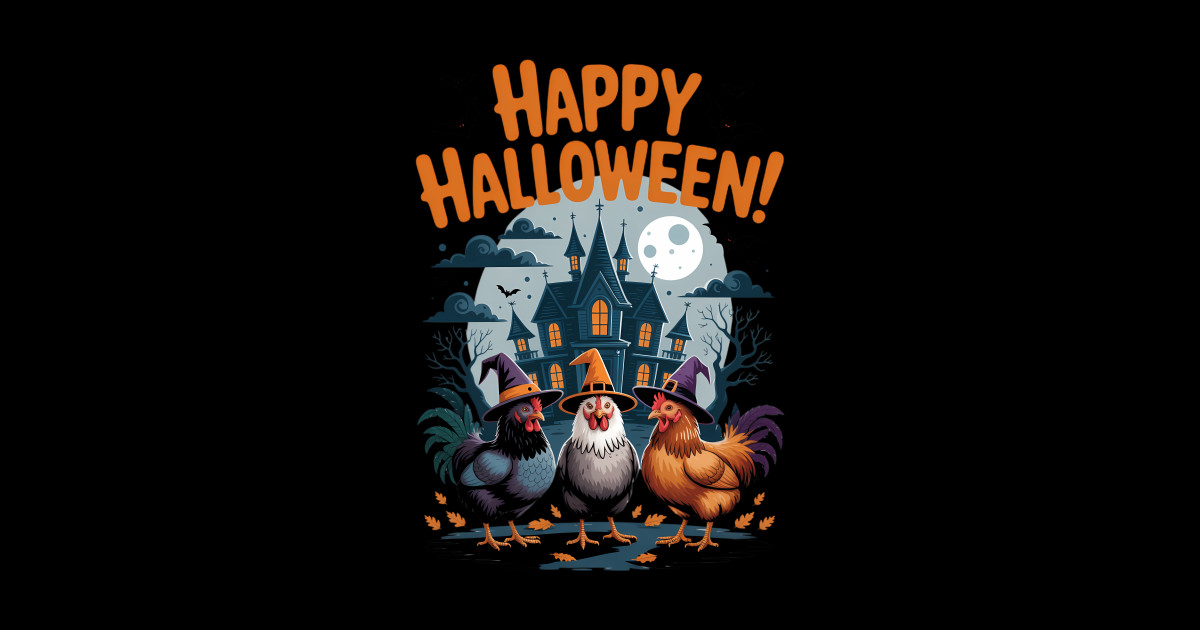 Spooky Chicken Witch Halloween Chicken Ghost Farm - Spooky Chicken ...