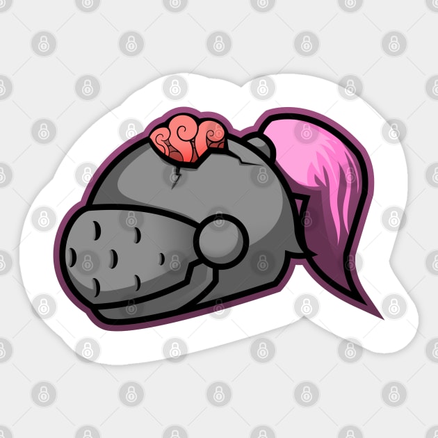 purple haired knight head vector character - Knight - Sticker | TeePublic