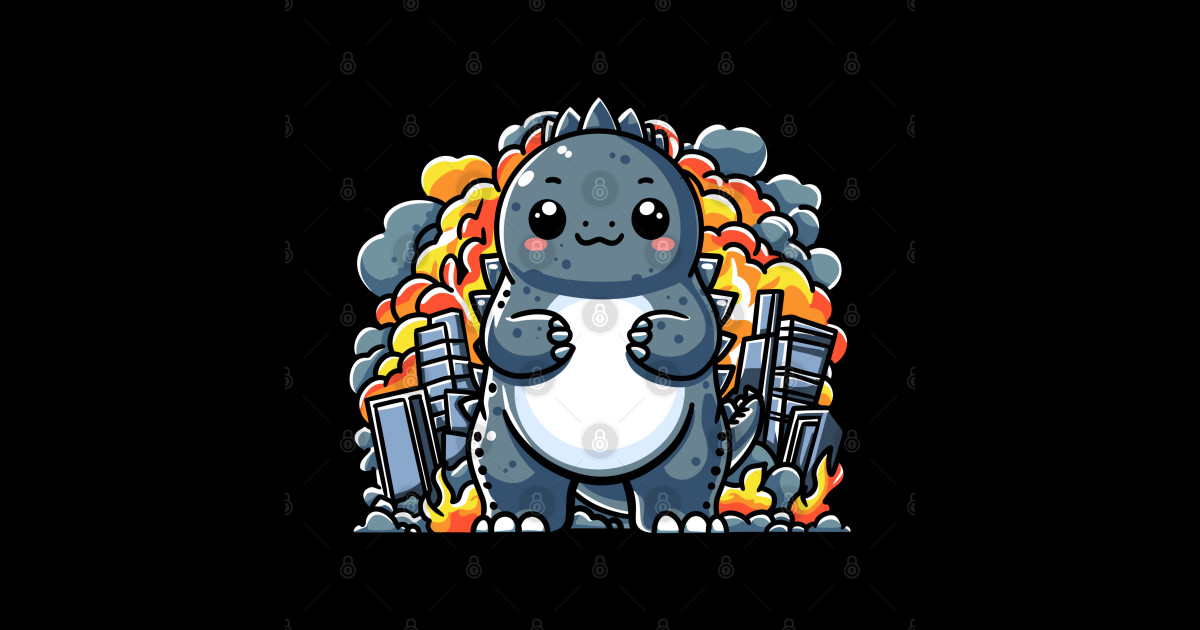 Cute Godzilla - Godzilla - Sticker | TeePublic