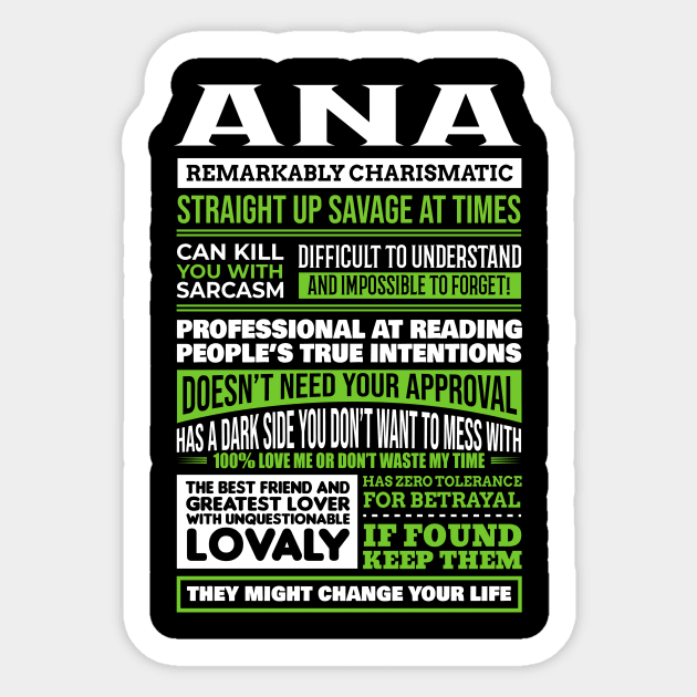 Ana - Ana - Sticker | TeePublic
