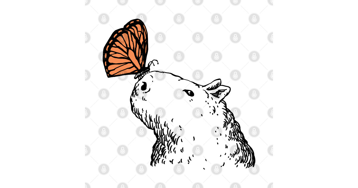 Capybara butterfly - Capybara - T-Shirt | TeePublic
